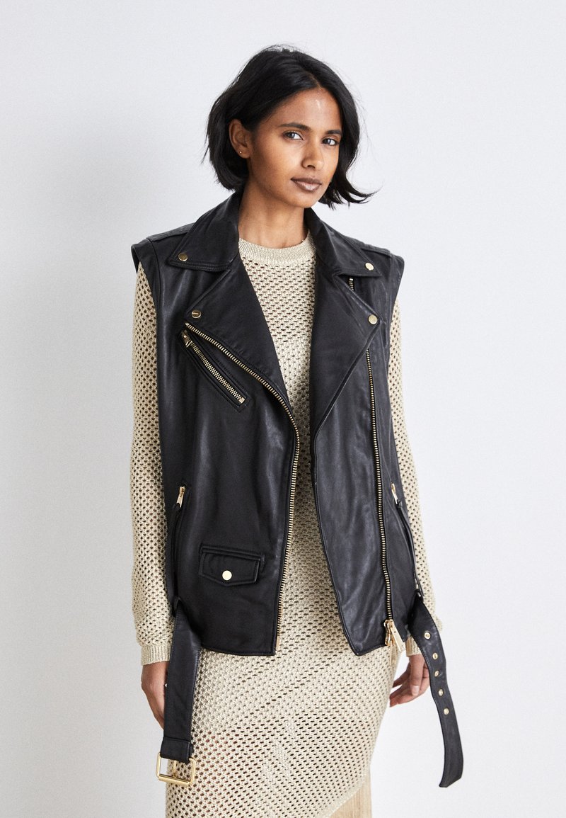 AllSaints BILLIE GILET - Chaleco - black/gold/negro - Zalando.es