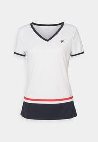 Fila ELISABETH - Sports T-shirt - white/navy/white - Zalando.co.uk
