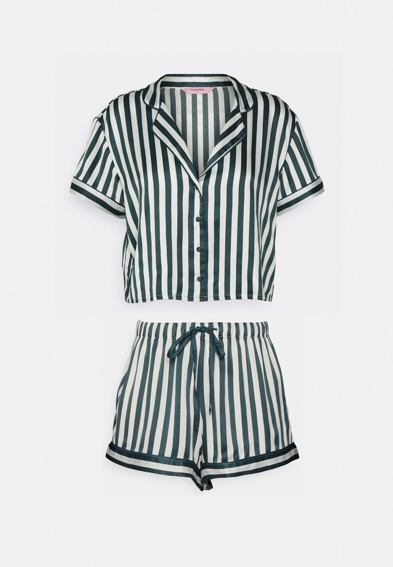Hunkemöller PJ SATIN STRIPE - Pyjama - green/groen - Zalando.be