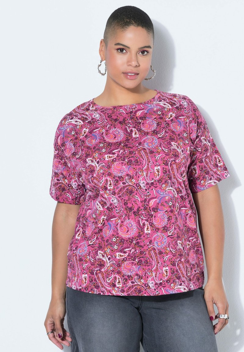Studio Untold PAISLEY - Print T-shirt - berry - Zalando