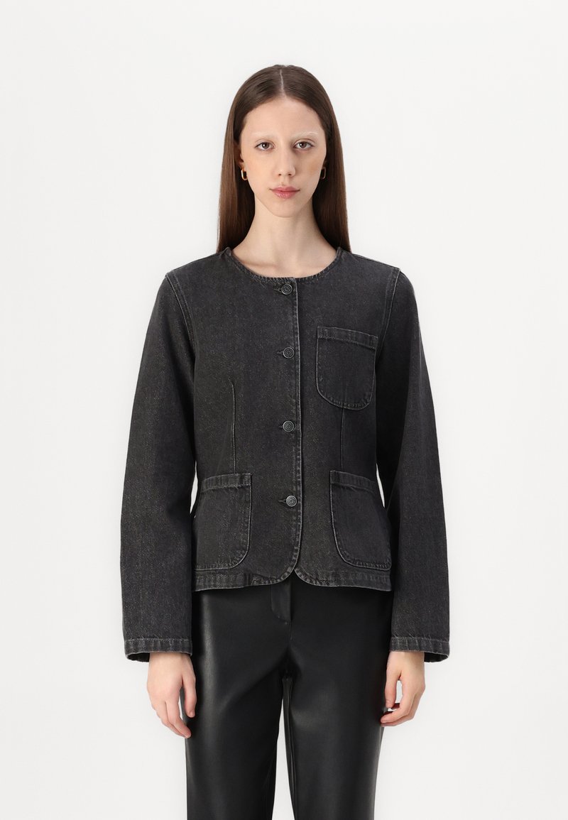 Object DREW - Denim jacket - dark grey denim/black denim - Zalando.ie