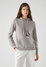 Koton KANGAROO POCKET DETAIL DOG PRINTED - Kapuzenpullover - grey/grau ...