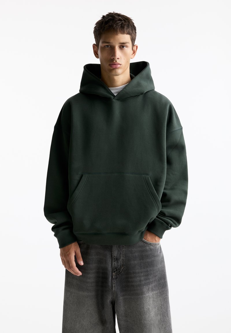 PULL&BEAR BOXY - Sweat à capuche - dark green/vert foncé - ZALANDO.FR