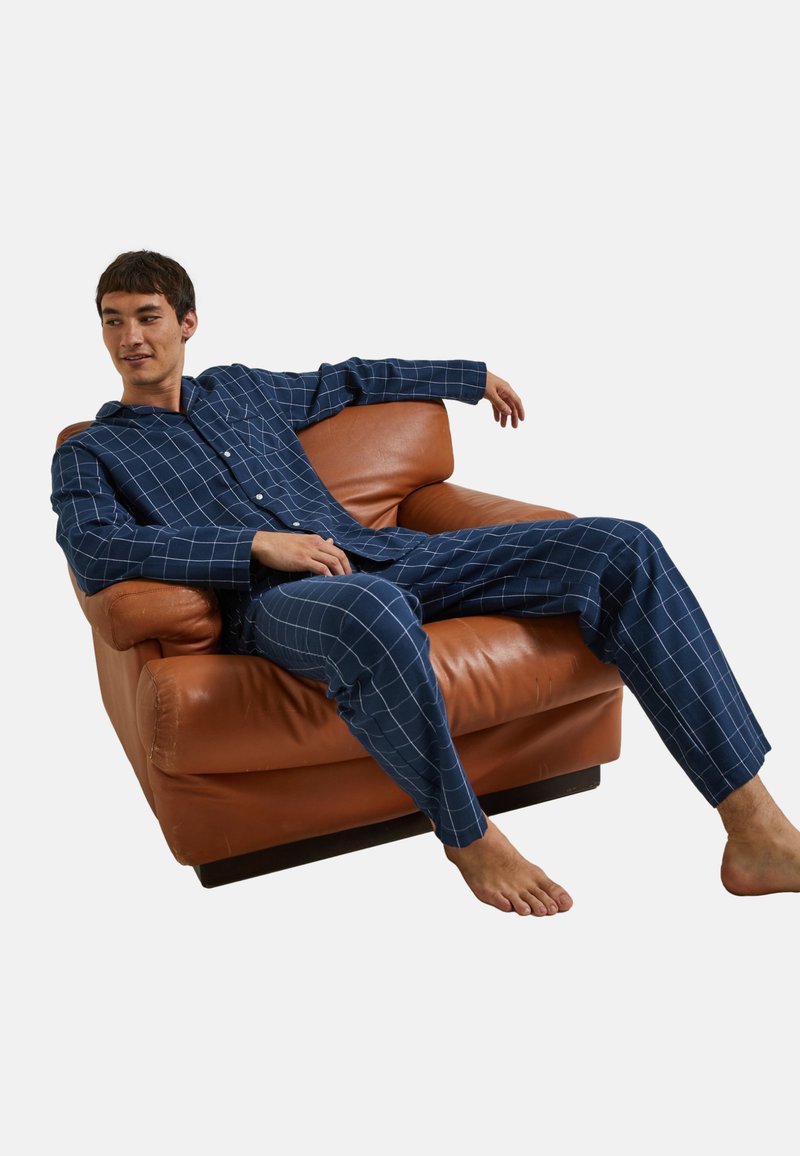 Monoprix MANCHES LONGUES ET EN OEKO-TEX SET - Pyjama - marine/bleu ...