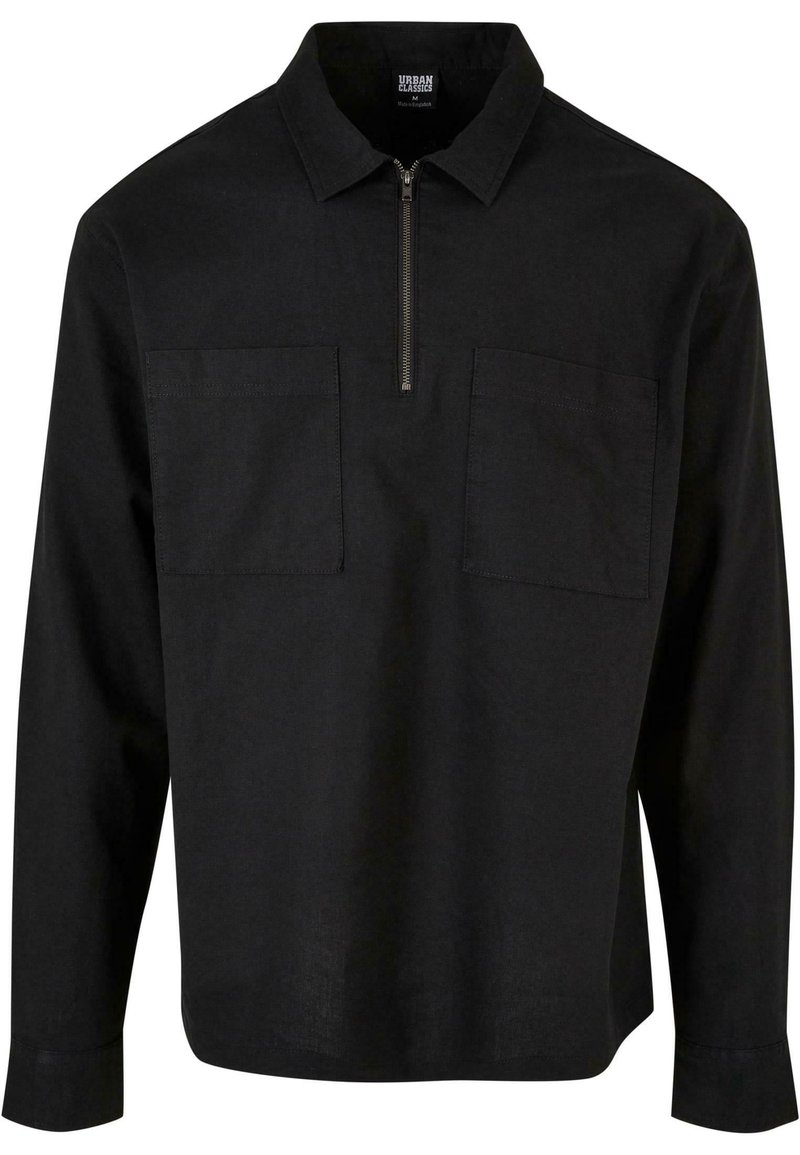 Urban Classics HALF ZIP - Shirt - black - Zalando.ie