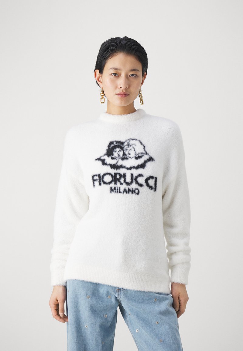 Fiorucci FLUFFY MILANO ANGELS JUMPER - Striktrøje - white/hvid - Zalando.dk