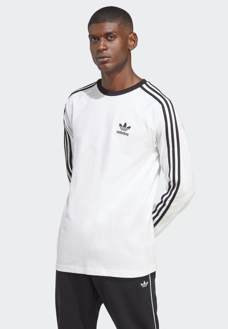Adidas Originals 3 Stripes Long Sleeved Top White Uk