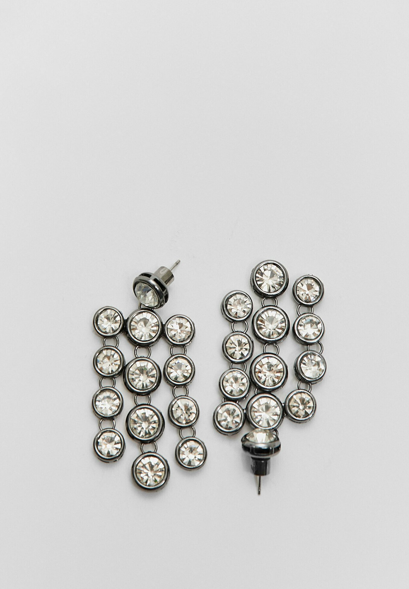 Silver rhinestone dangle earrings store