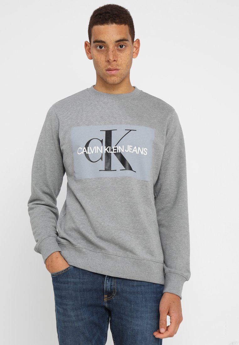 Calvin Klein Jeans Core Monogram Logo Sweatshirt Grey Heather Dark