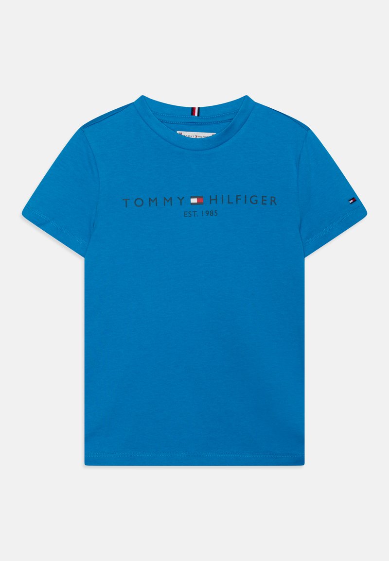 Tommy Hilfiger ESSENTIAL TEE UNISEX - T-Shirt print - cerulean aqua ...