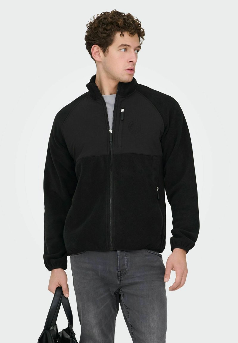 Only & Sons ONSCHUCK - Fleece jacket - black - Zalando