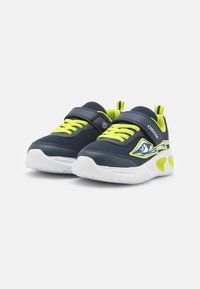 Geox ASSISTER BOY LIGHTS - Sneakers laag - navy/lime/donkerblauw ...
