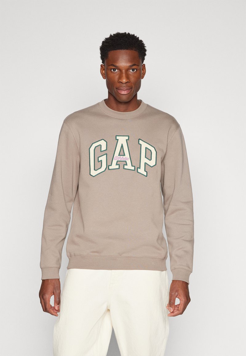 GAP CORE LOGO CREW - Sweatshirt - medium cool brown/hellbraun-meliert ...