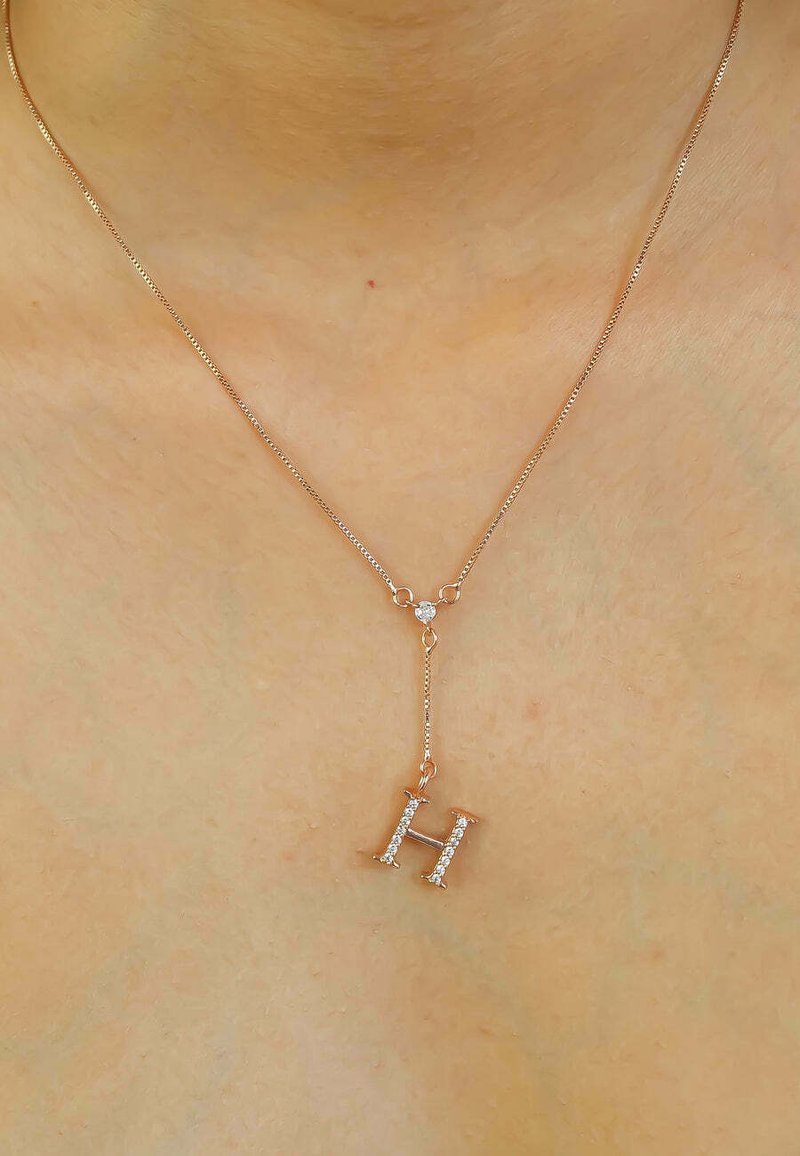 Be Sunset LETTER H - Collier - rose gold coloured/rose doré - ZALANDO.FR