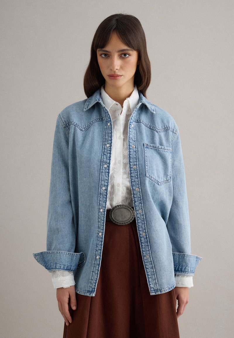 PIOMBO Button-down blouse - light blue - Zalando