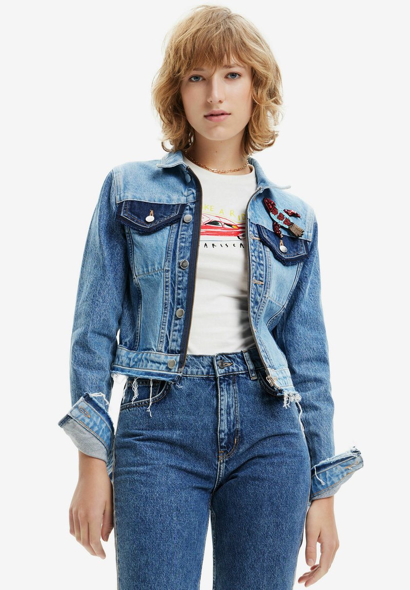 Desigual DENIM TRUCKER - Denim jacket - blue - Zalando