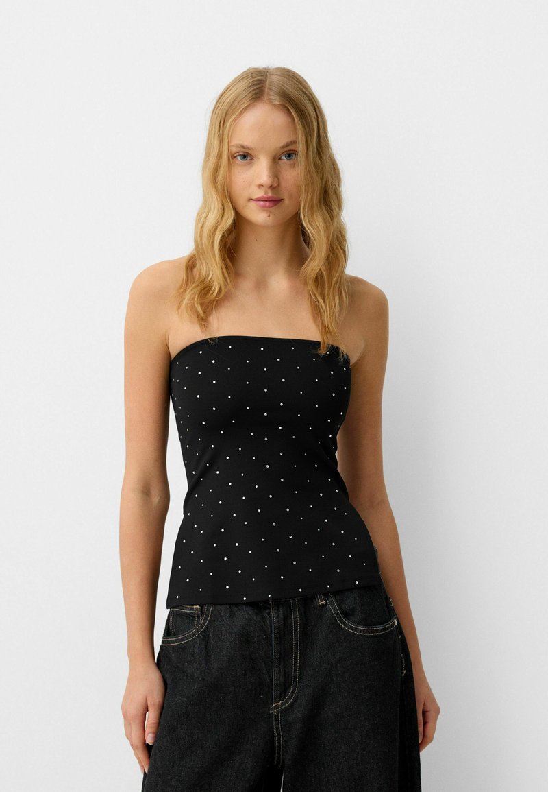 Bershka RHINESTONE BANDEAU - Top - black/schwarz - Zalando.ch