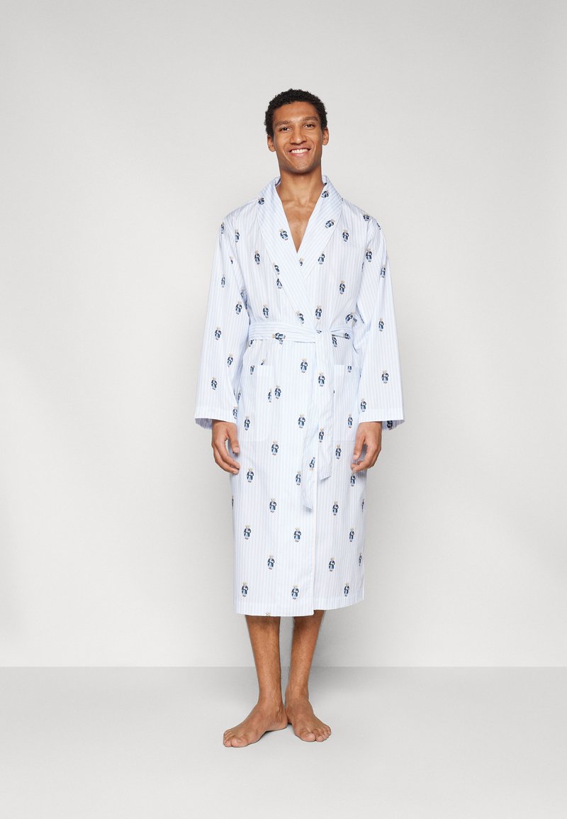 Polo Ralph Lauren ROBE SLEEP - Badekåber - white/light blue/hvid ...