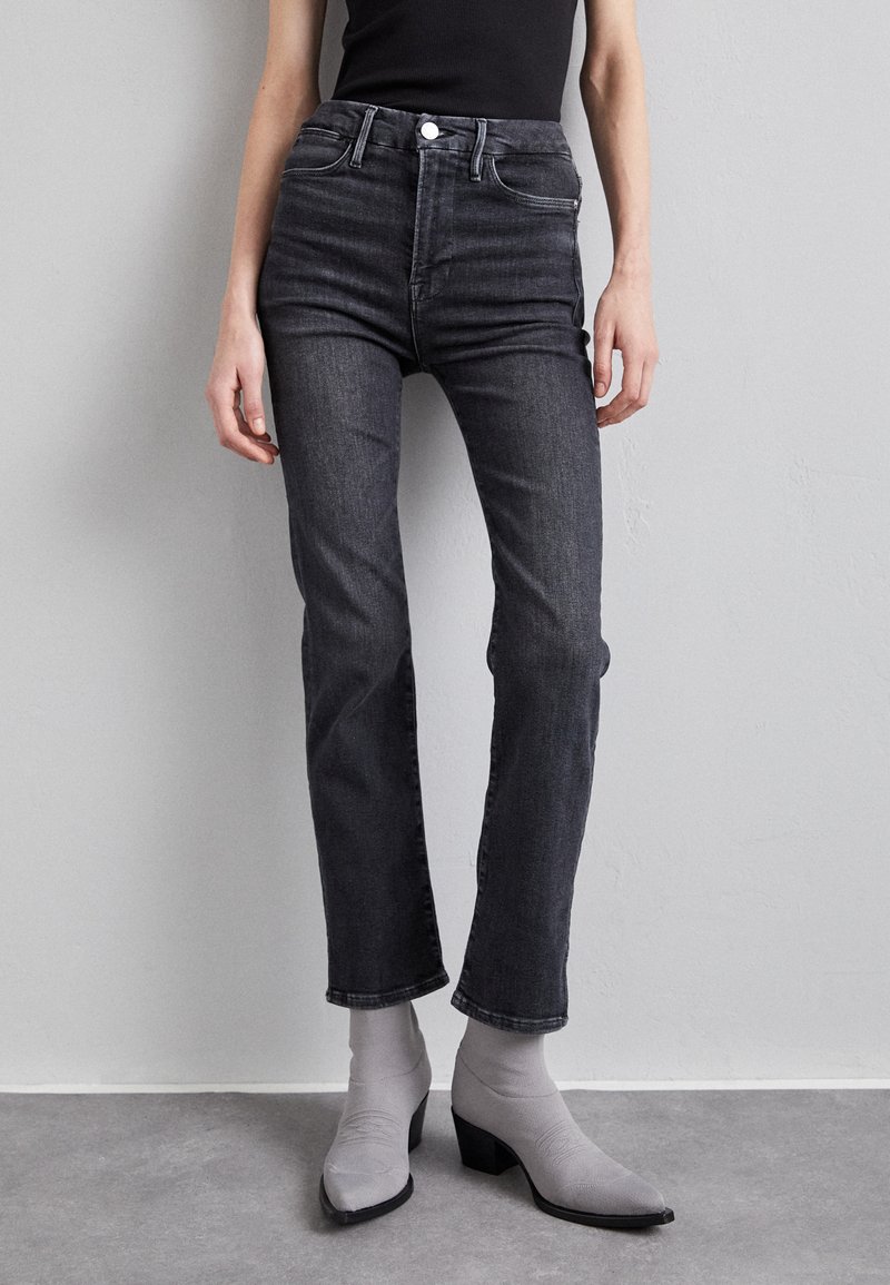 FRAME SUPER HIGH STRAIGHT SLIT - Jeans straight leg - murphy/mörkgrå ...