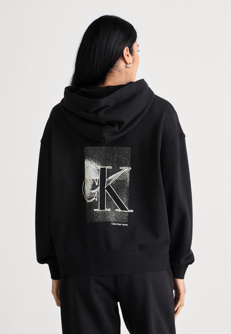 Calvin Klein Jeans DIFFUSED ZIP THROUGH - Sweat zippé - black/noir ...