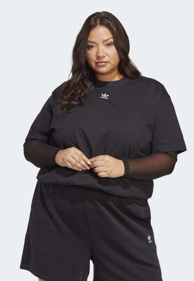 adidas Originals ADICOLOR ESSENTIALS PLUS SIZE - Basic T-shirt - black ...