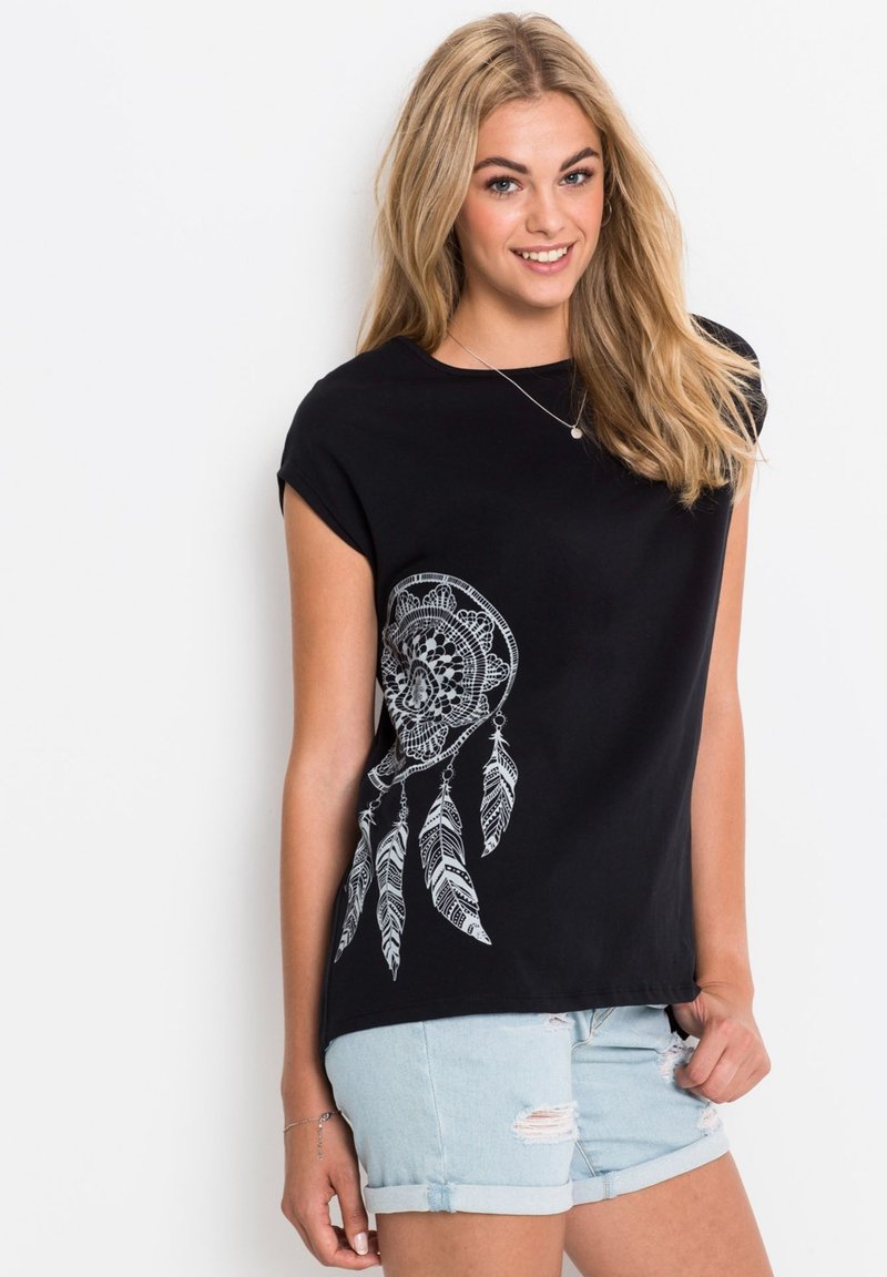 bonprix T-Shirt print - black/schwarz - Zalando.ch