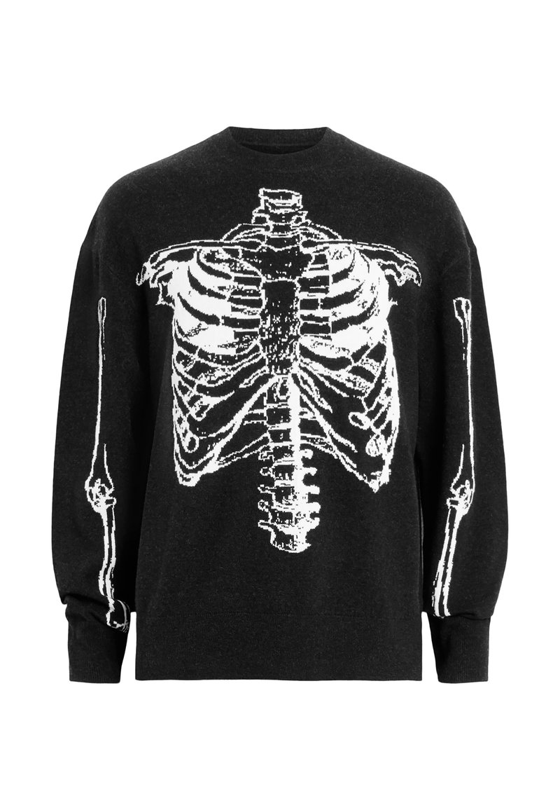AllSaints SKELLI CREW - Stickad tröja - black/svart - Zalando.se
