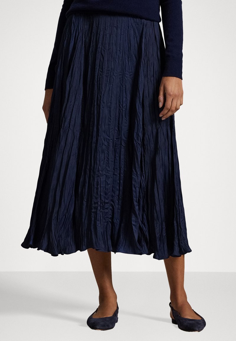 Polo Ralph Lauren CRINKLED SKIRT - A-Linien-Rock - newport navy/dunkelblau - Zalando.ch