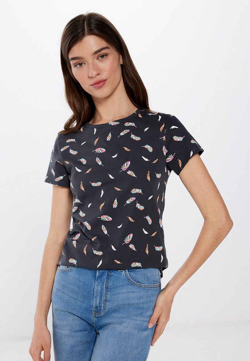 Springfield T-Shirt print - black/schwarz - Zalando.de