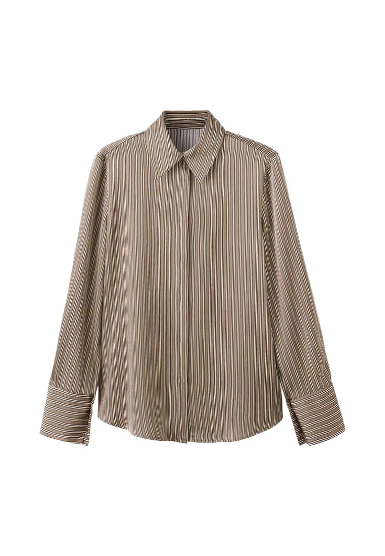 Mango Button-down blouse - brown - Zalando