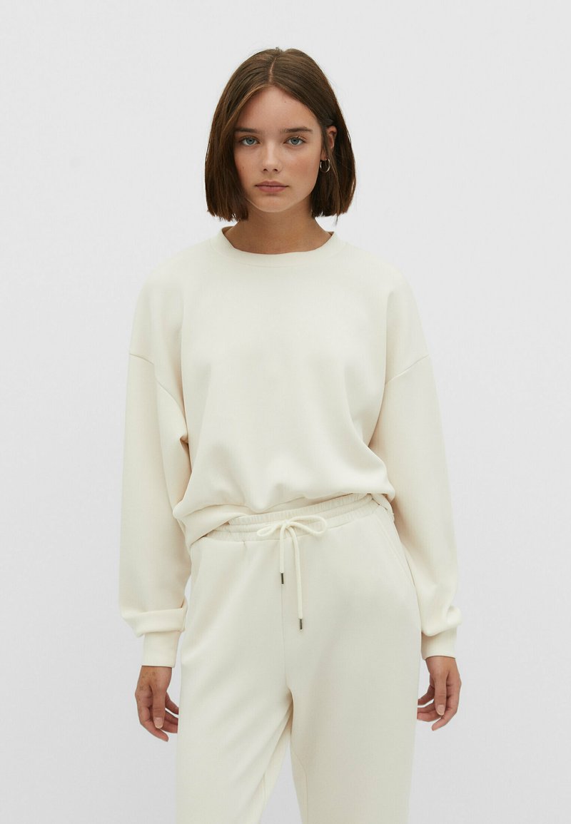 Stradivarius SOFT TOUCH - Mikina - white/bílá - Zalando.cz