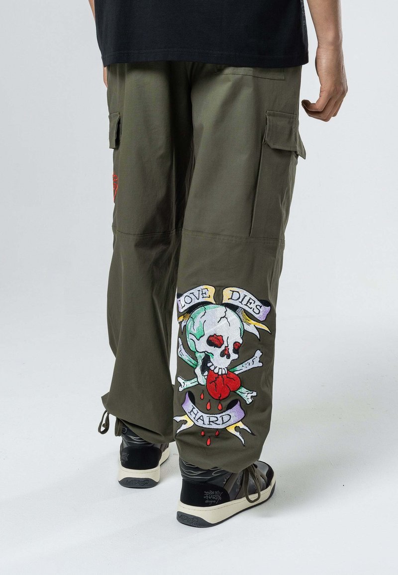 Ed Hardy LOVE DIES HARD - Cargo trousers - dusty olive/khaki - Zalando.ie