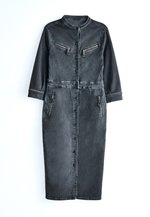 Own.Denim OWN. DENIM BIKER MIDI DRESS - Denim dress - black - Zalando.de