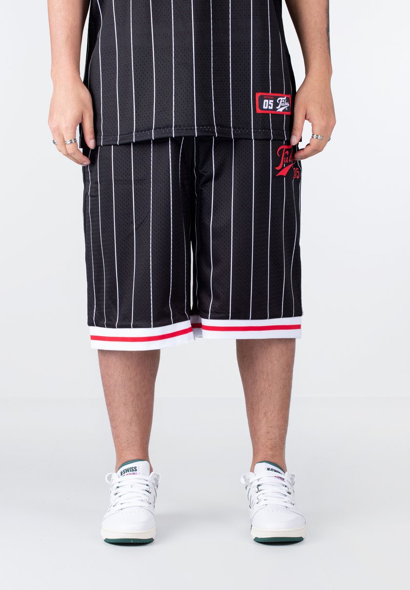 FUBU VARSITY PINSTRIPED - Shorts - black/red/white/negro - Zalando.es