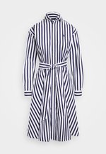 Polo Ralph Lauren ELA LONG SLEEVE DAY DRESS - Shirt dress - navy/white ...