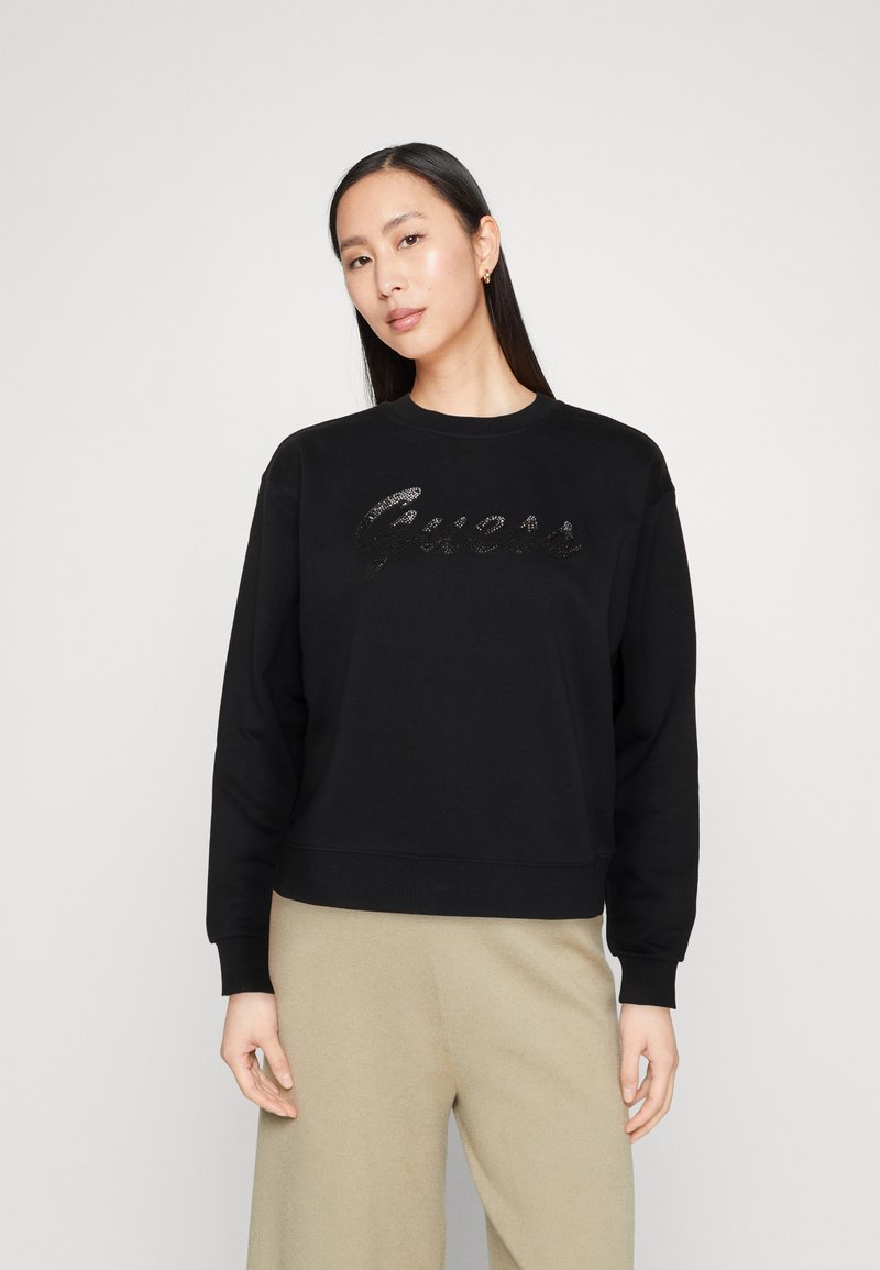 Guess CN SHINY - Sweatshirt - jet black/black - Zalando.co.uk