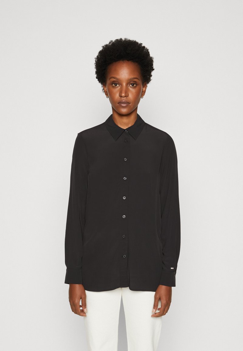 Tommy Hilfiger Fluid Shirt Button Down Blouse Black Zalando Ie
