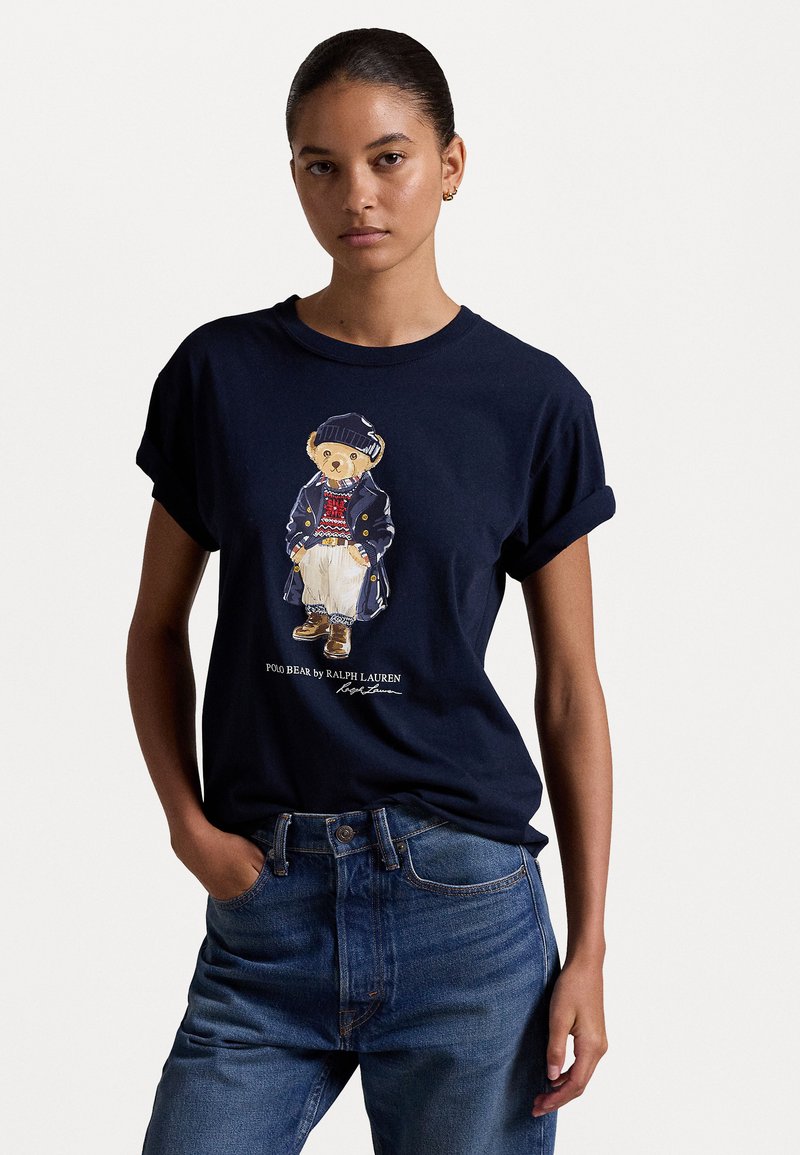 Polo Ralph Lauren POLO BEAR LOGO COTTON JERSEY TEE - T-shirt con stampa - worth navy/blu scuro ...