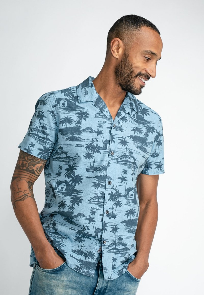 Petrol Industries BOTANICAL - Chemise - pacific blue/bleu - ZALANDO.FR