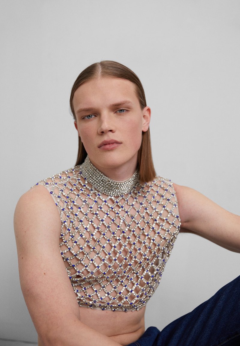 HOUSE OF JAFFA NET EVIL EYE UNISEX - Top - clear/argentato - Zalando.it