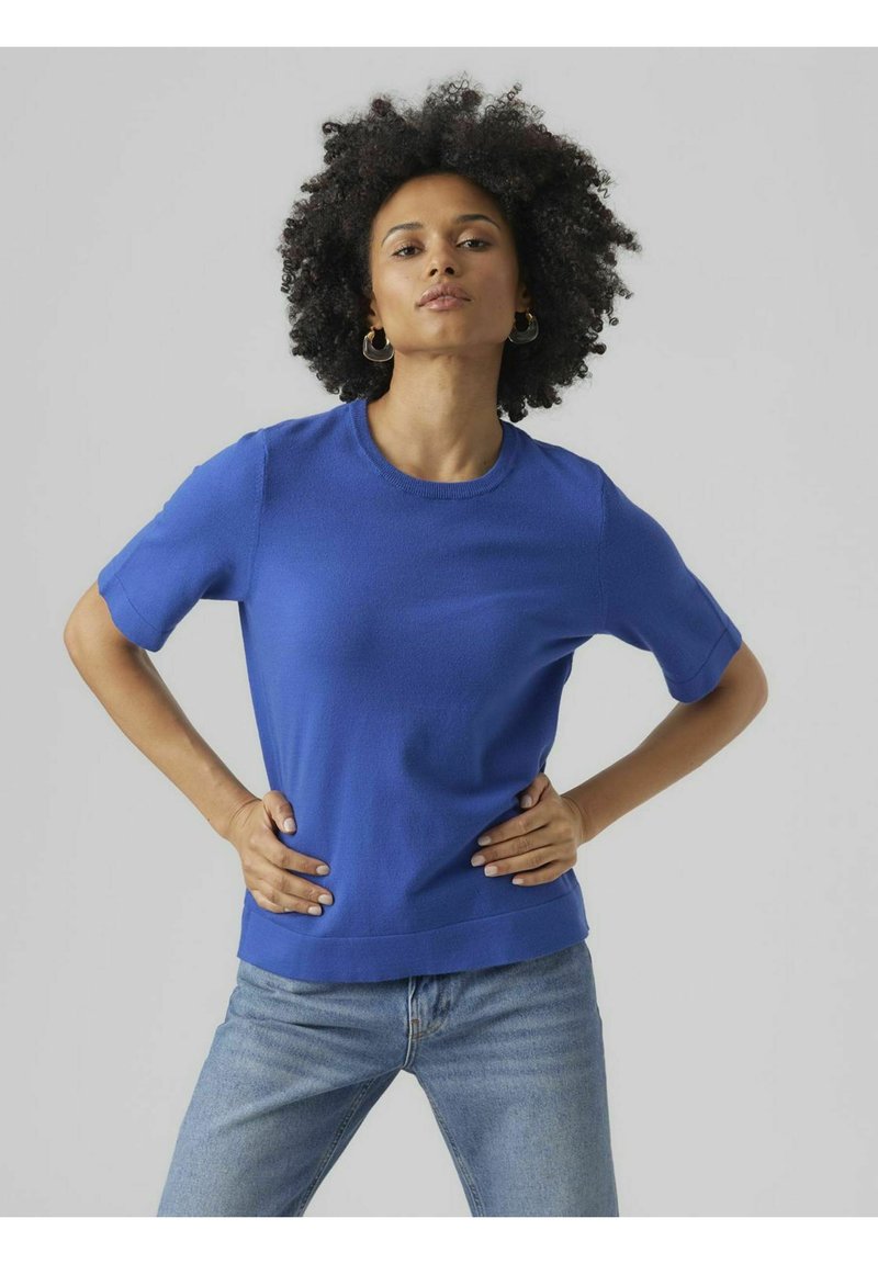 Vero Moda HAPPINESS - Camiseta básica - beaucoup blue/azul - Zalando.es