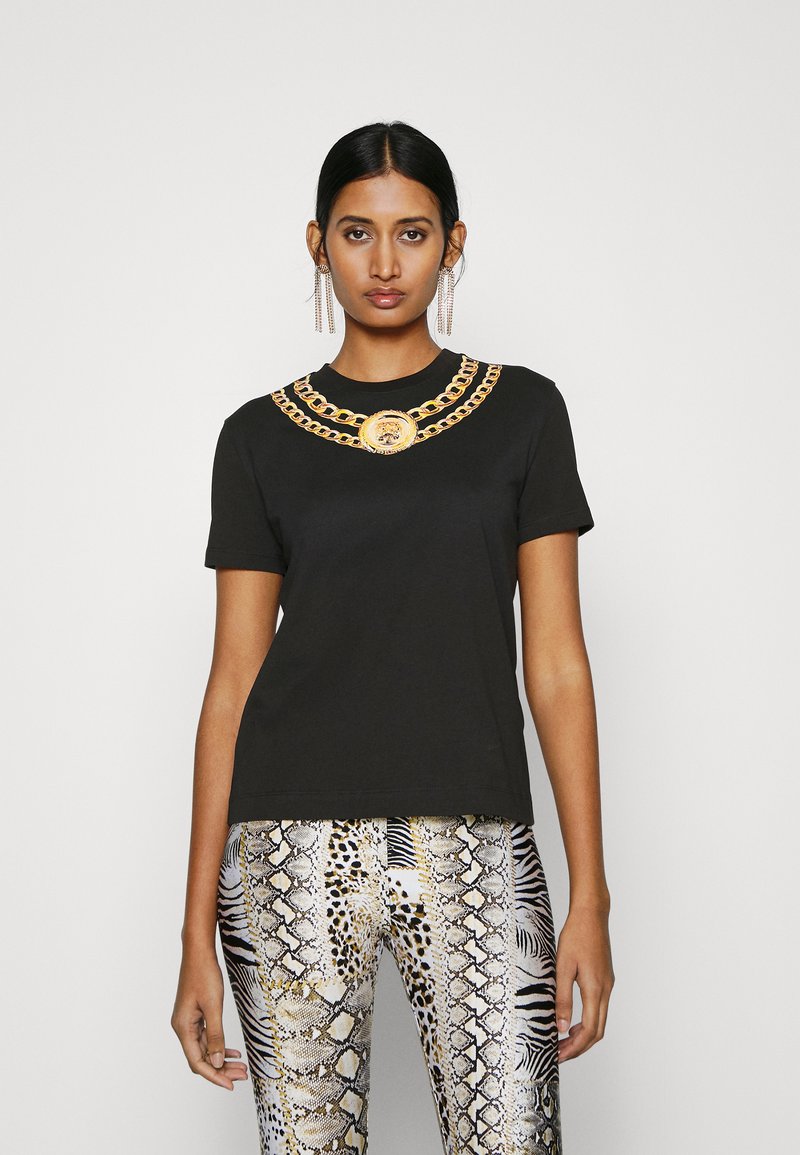 Just Cavalli CHAIN - Print T-shirt - black/gold/black - Zalando.co.uk
