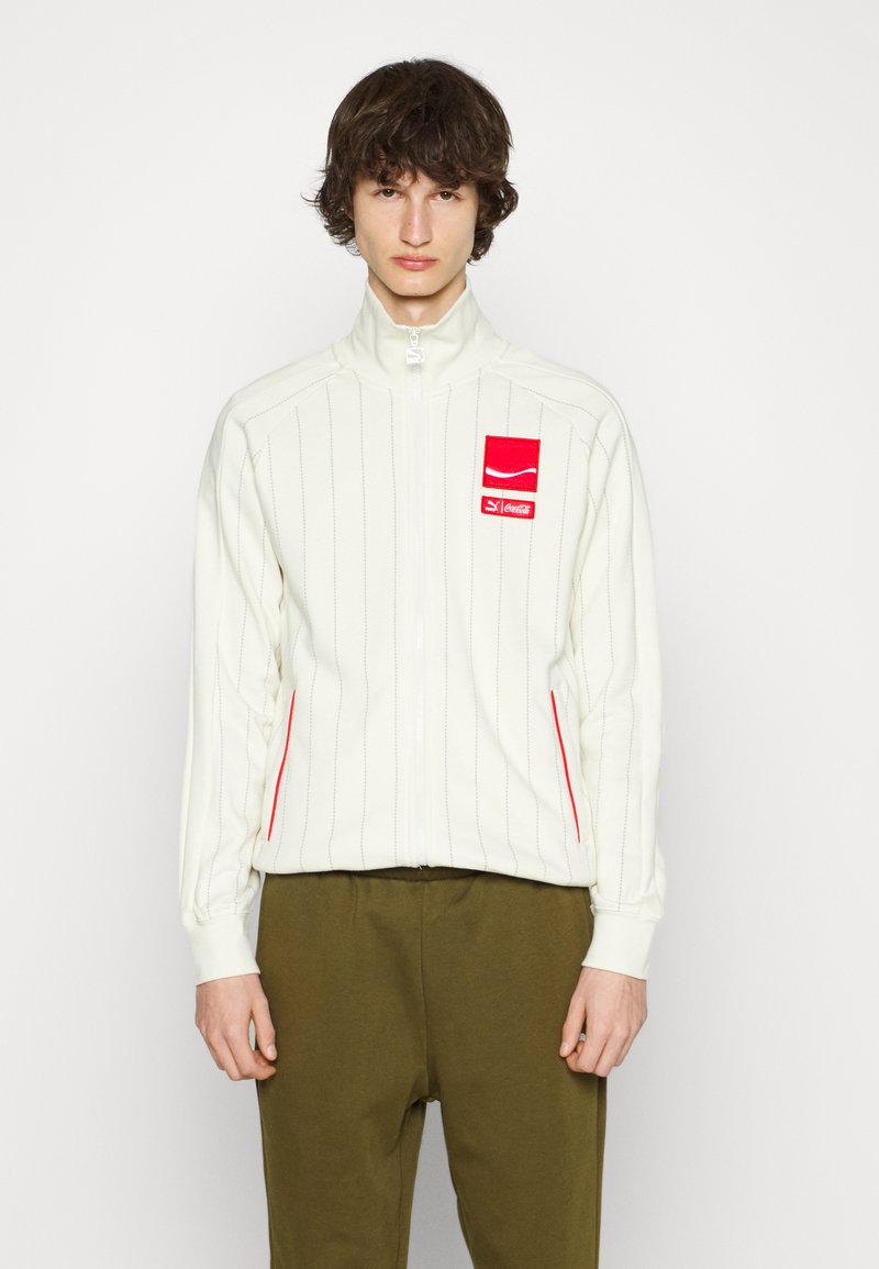 Puma COCA COLA TRACK JACKET - Sweater met rits - ivory glow/crème ...