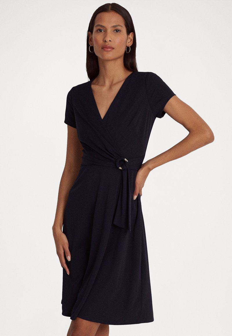 Lauren Ralph Lauren KARLEE SHORT SLEEVE DAY DRESS - Jersey dress - lighthouse navy/dark blue ...