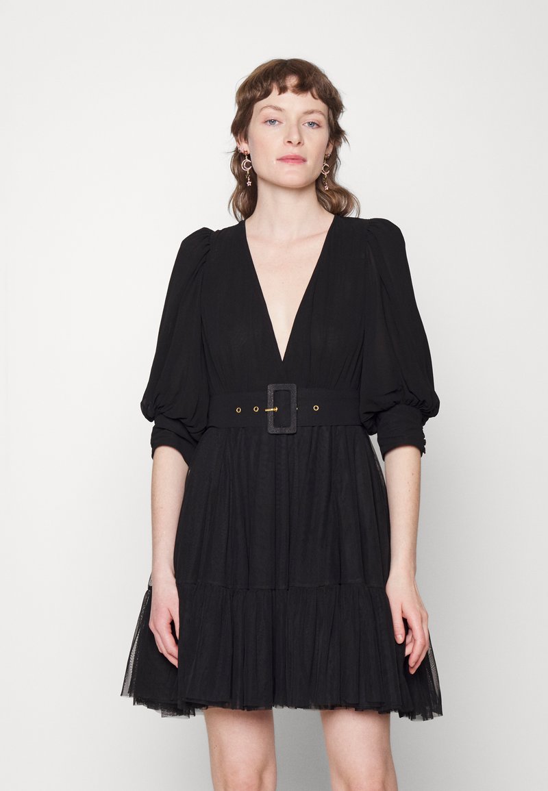 byTiMo GEORGETTE MINI DRESS - Day dress - black - Zalando.co.uk