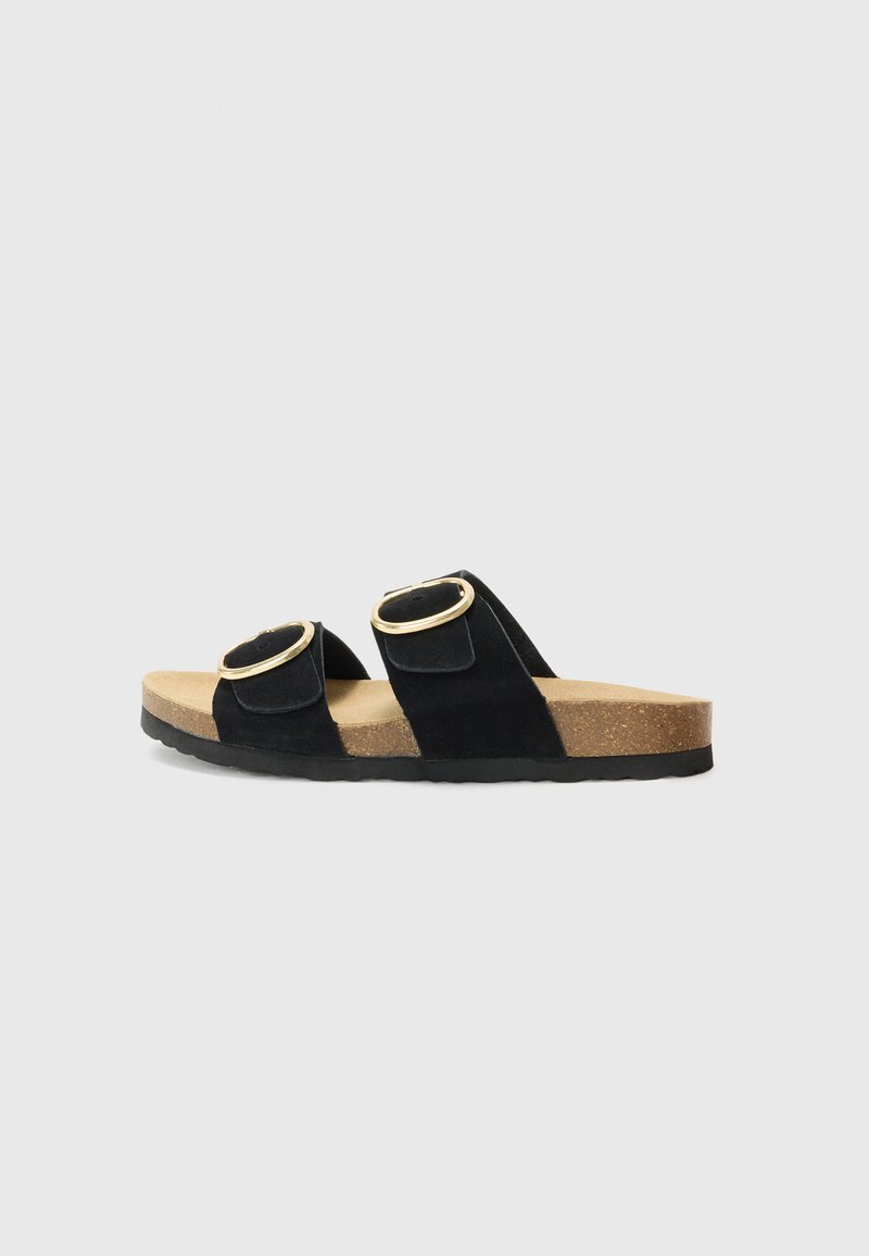 Anna Field LEATHER - Platt slip-in - black/svart - Zalando.se