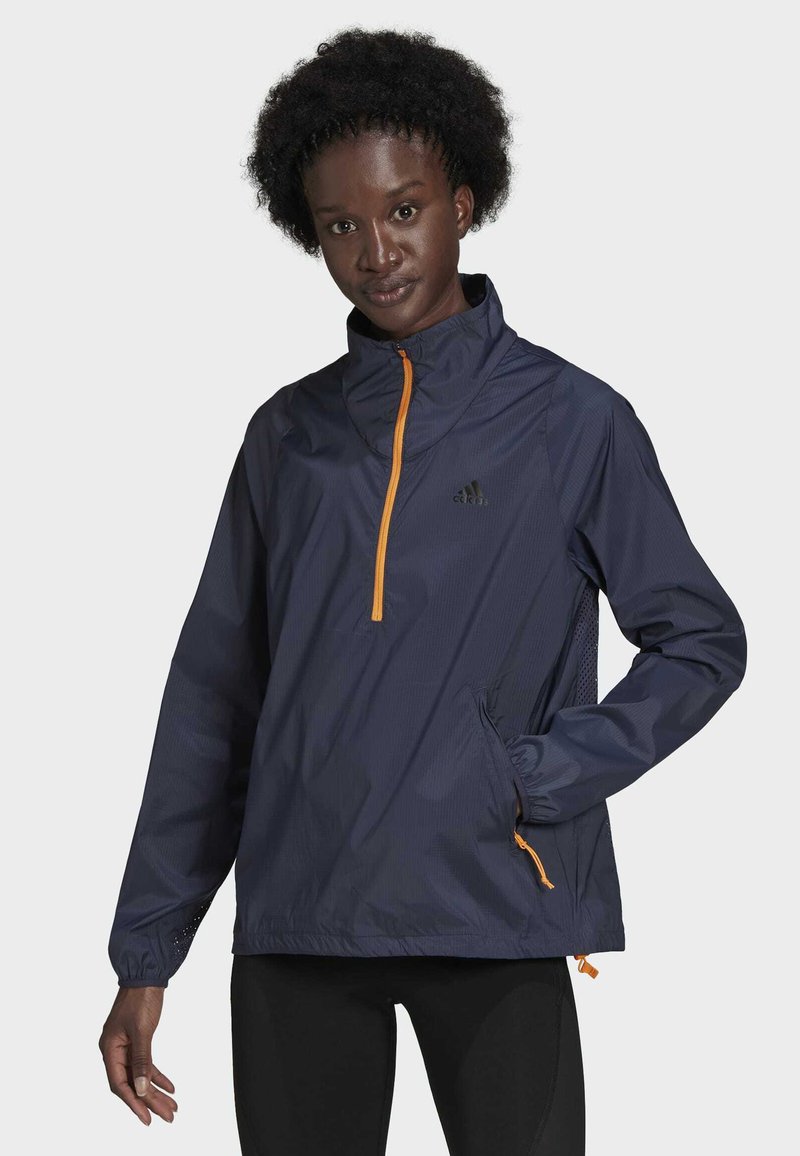 adidas Performance RUN FAST - Fleece jacket - dark blue - Zalando.co.uk
