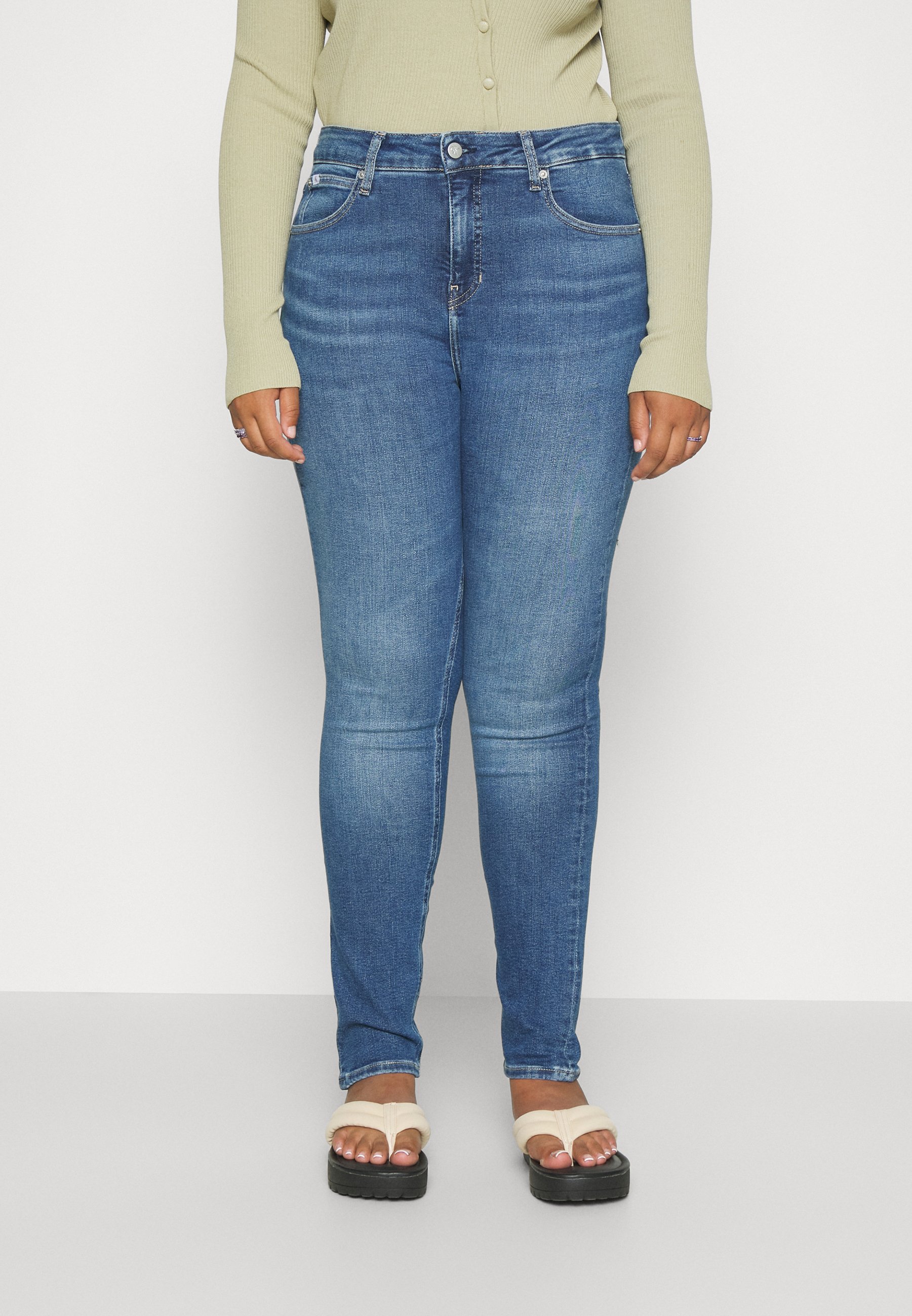 Calvin Klein Jeans Plus HIGH RISE PLUS Jeans Skinny Fit blue dark blue denim Zalando.ie