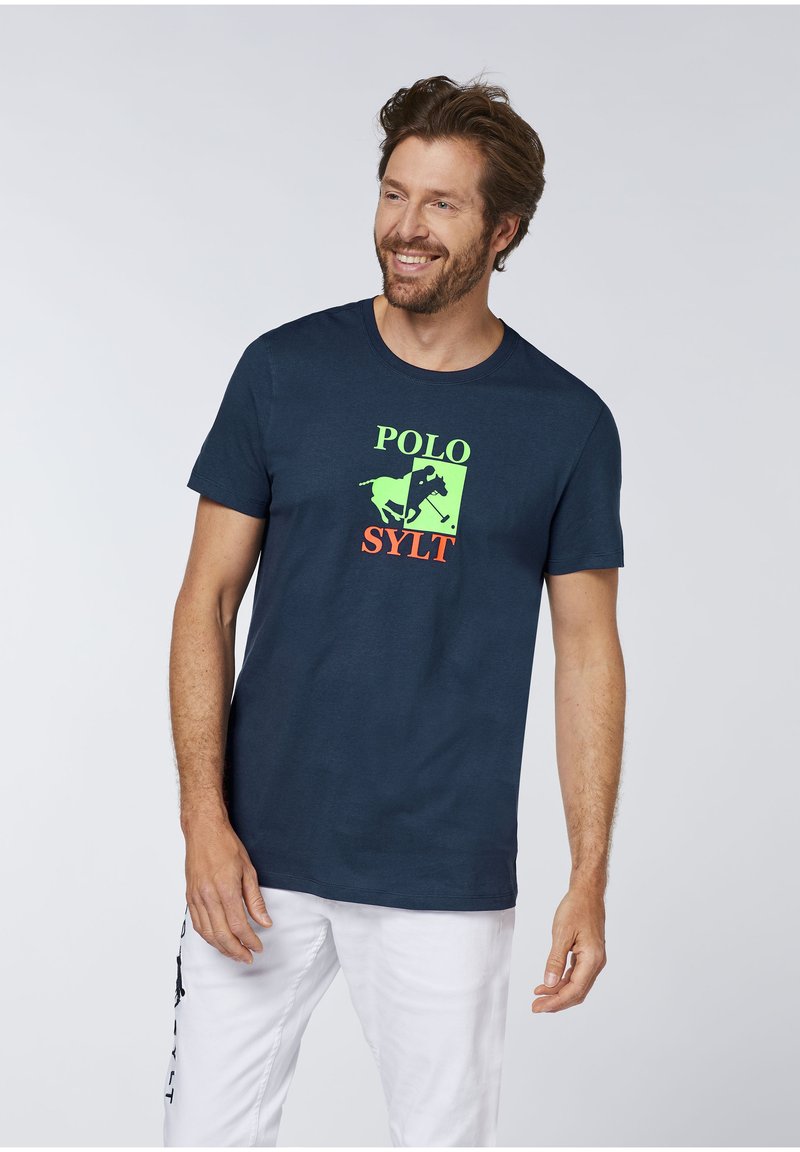 Polo Sylt POLO SYLT - T-Shirt print - dark blue/dunkelblau - Zalando.de