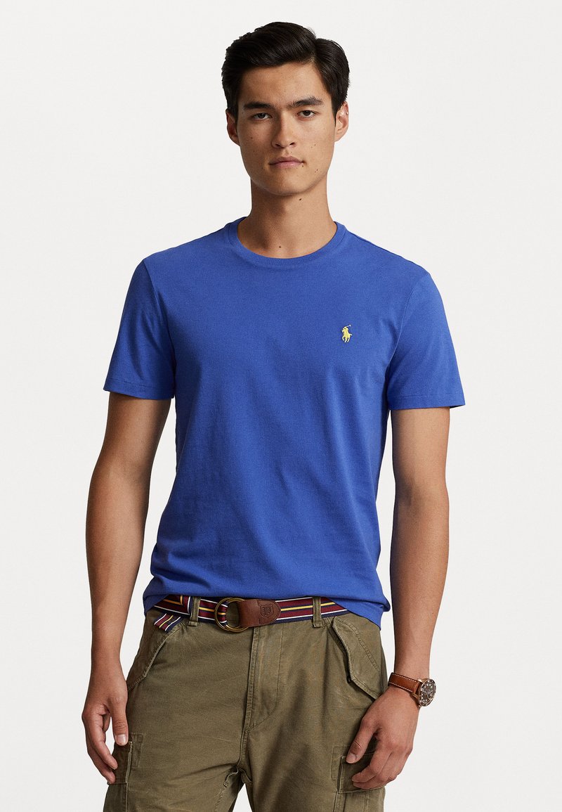 Polo Ralph Lauren CUSTOM SLIM FIT JERSEY CREWNECK T-SHIRT - T-shirt basic - liberty/blauw ...